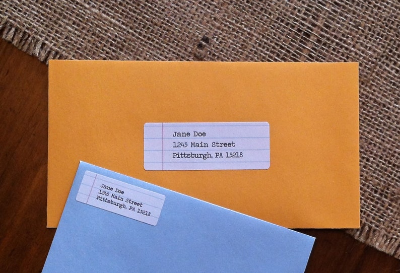 30 Notebook Paper Address Labels Ruled Paper Labels for - Etsy