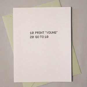 Geeky Birthday Card, BASIC Computer Programming Language - Forever ...