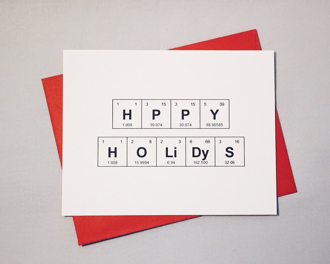 Periodic Table Happy Holidays Christmas Card, Sentimental Elements ...