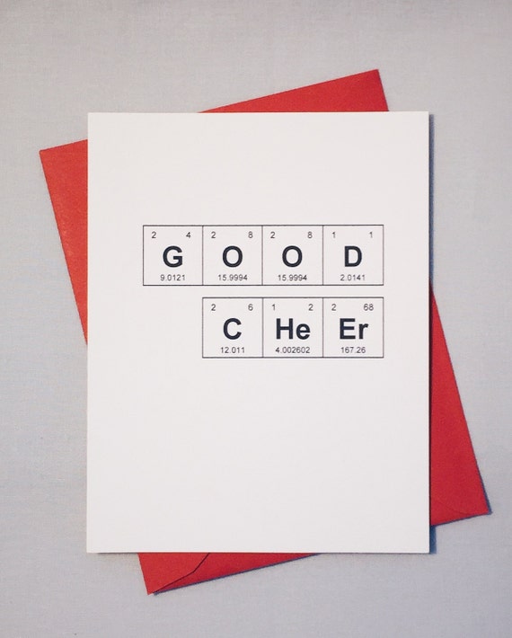 Science Christmas Card Good Cheer Chemistry Periodic Table | Etsy