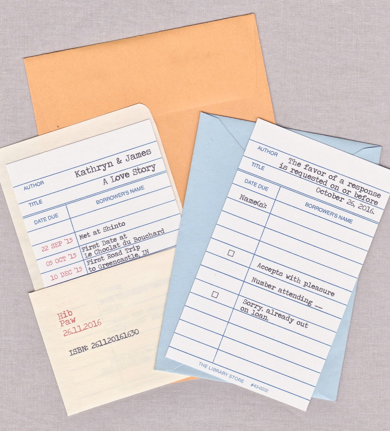 Library Card Wedding Invitation