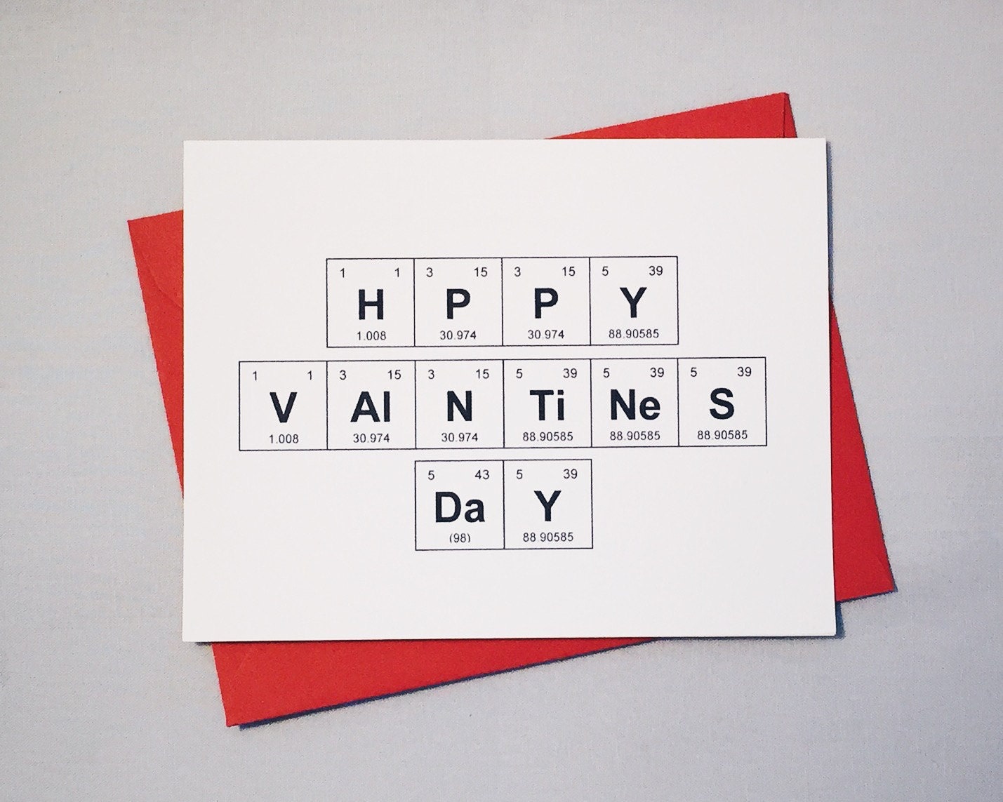 Valentine's Day Chemistry Card / Periodic Table of the | Etsy