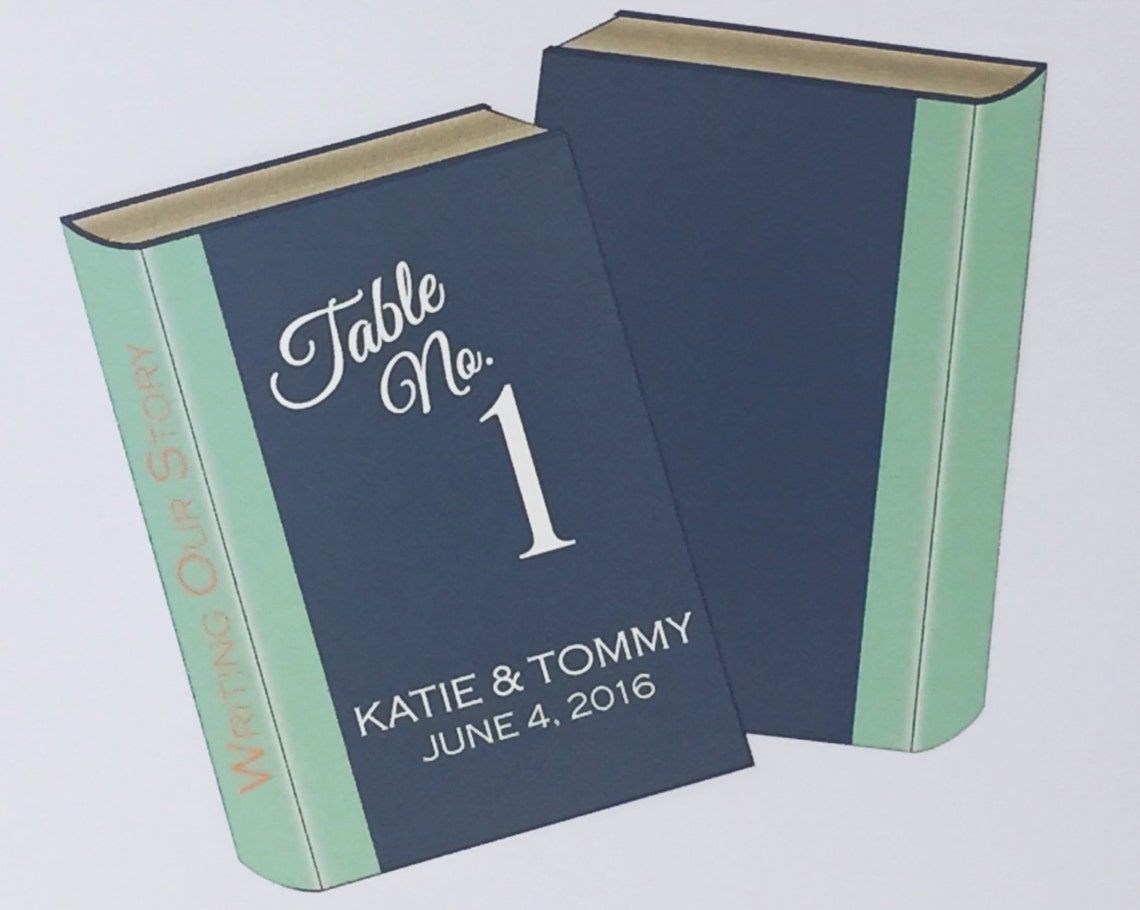 Library Book Table Number Cards for Storybook Wedding set of | Etsy