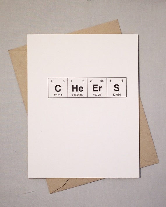 Congratulations Grad Science Greeting Card Periodic Table of | Etsy