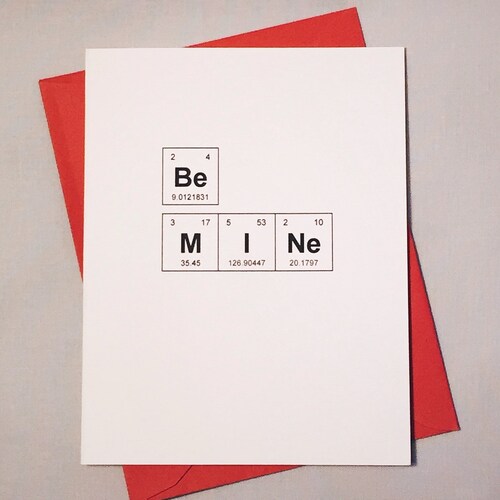 Valentine's Day Chemistry Card / Periodic Table of the - Etsy
