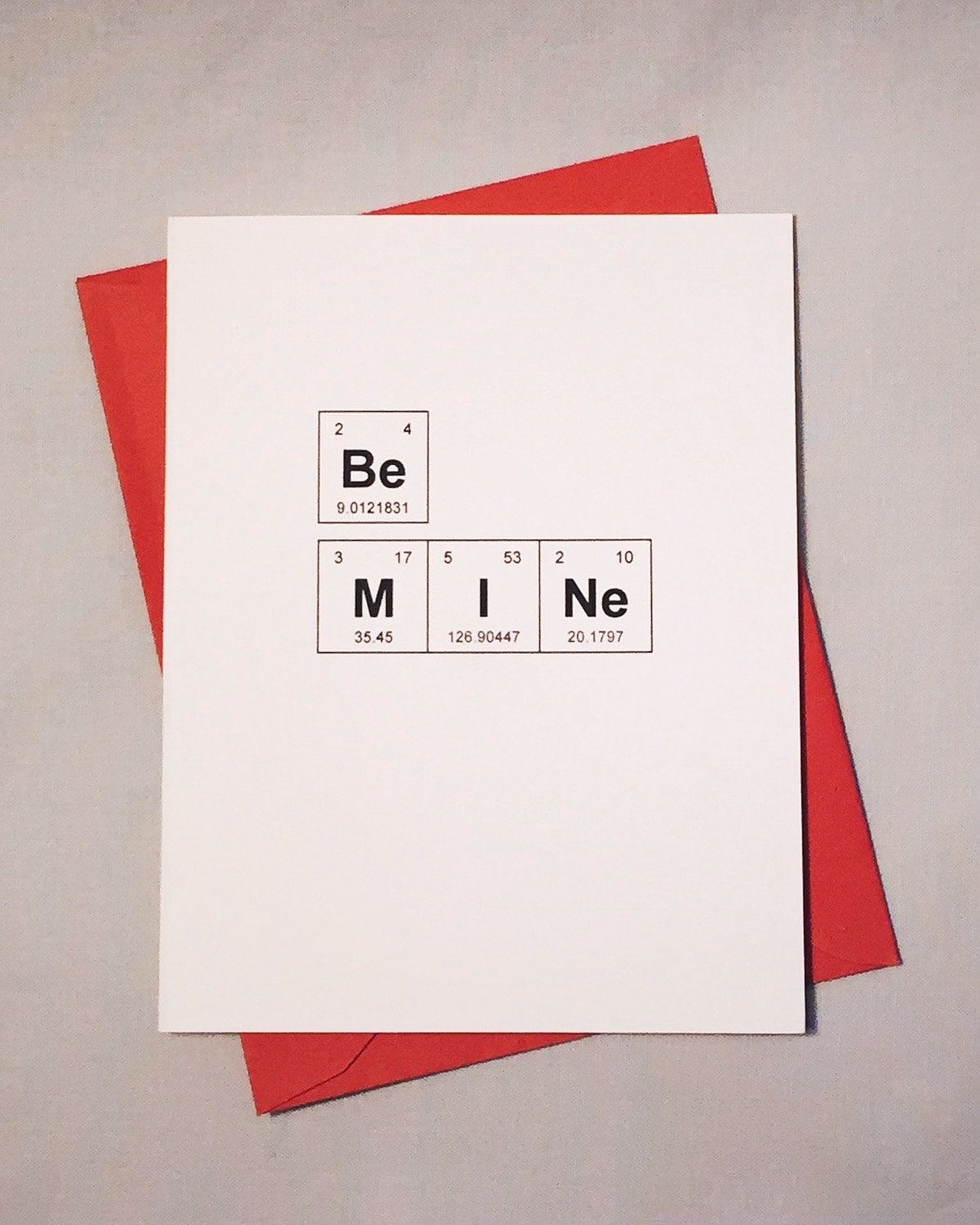 Periodic Table Valentine's Day Card, Chemistry Love Card - Etsy