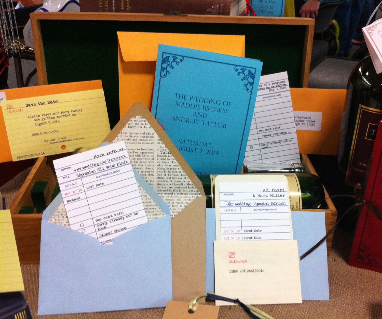 Library Wedding Date Due Check Out Card Invitations With RSVP - Etsy