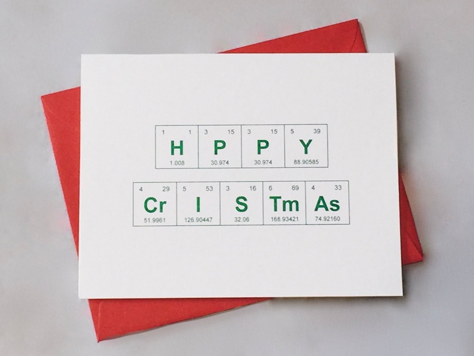 Christmas Chemistry Elements Card Periodic Table Happy - Etsy