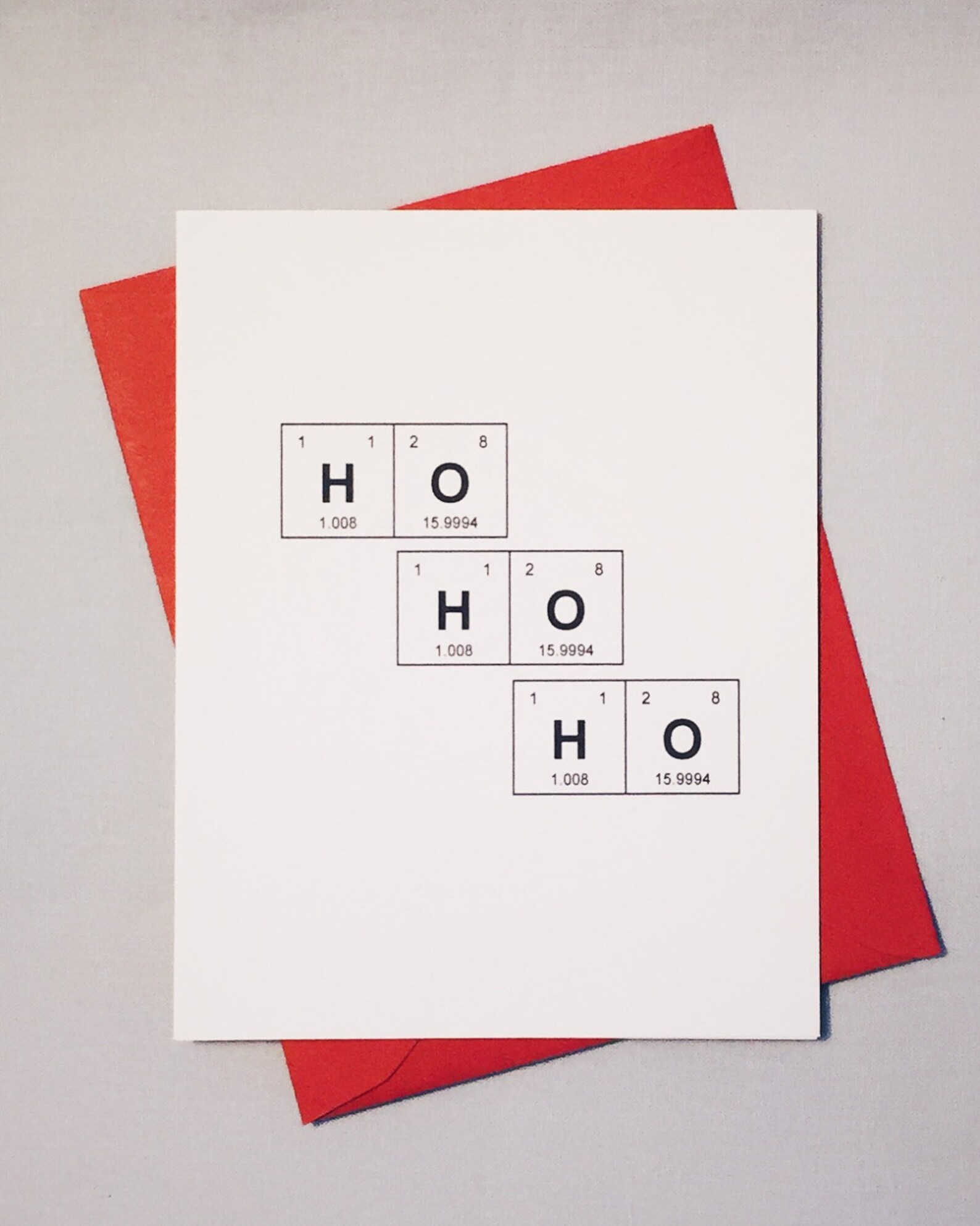Ho Ho Ho Periodic Table Christmas Card, Sentimental Elements Holiday ...