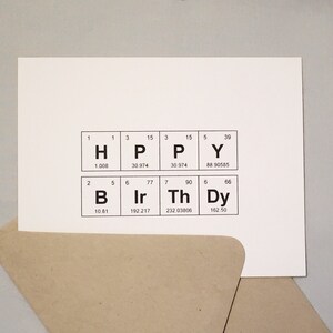 Happy Birthday Card Periodic Table of the Elements "hppy Birthdy" Bday ...