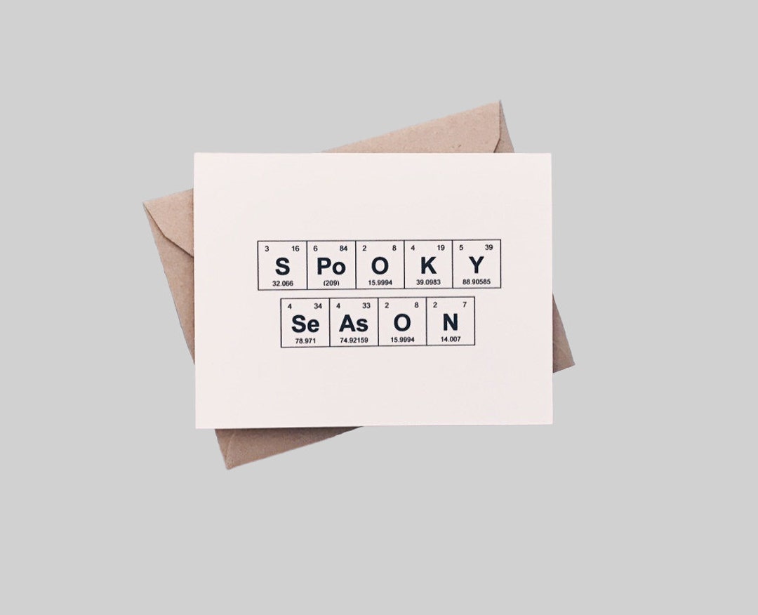 Spooky Season Halloween Card, Periodic Table Spoopy Greeting Card ...