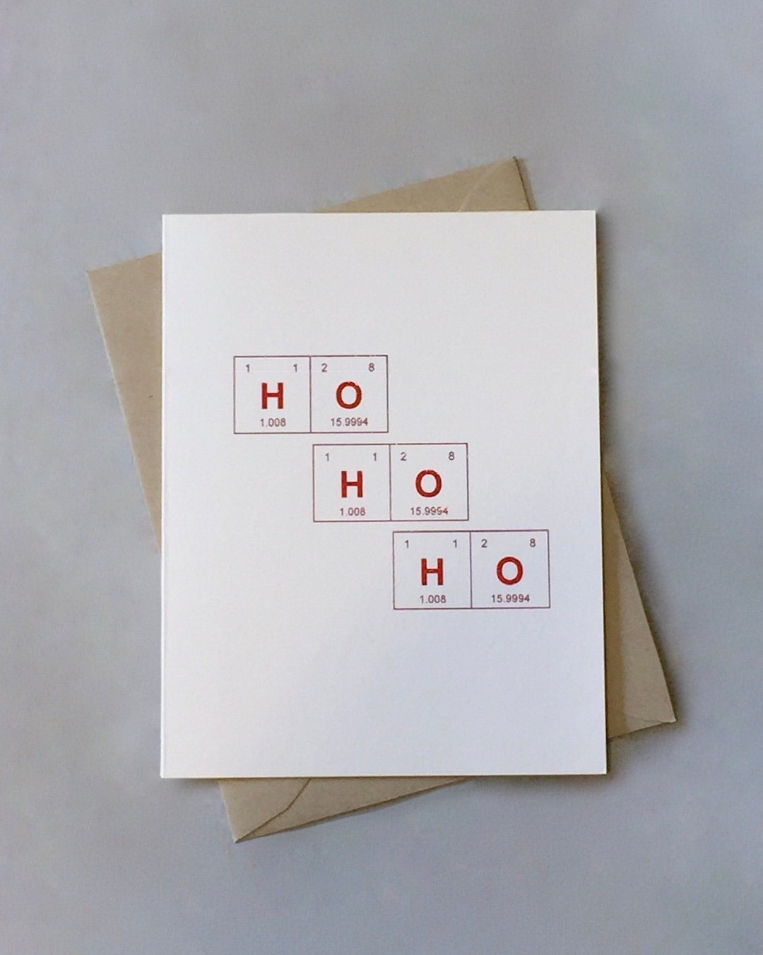 Chemistry Christmas Card, Periodic Table of the Elements Ho Ho Ho ...