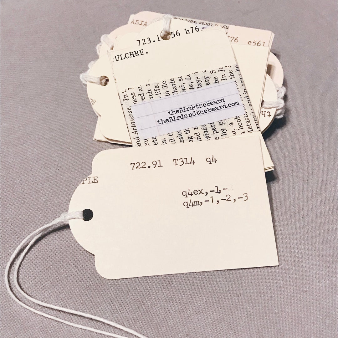 Card Catalog Gift Tags, Library Gift Wrap, Literary Wedding Favor Tags ...