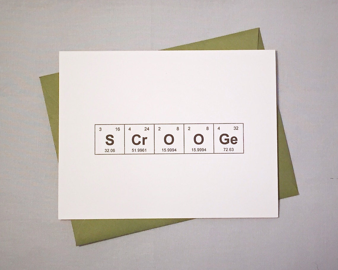 Christmas Chemistry Periodic Table of the Elements | Etsy