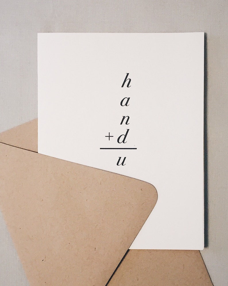 You Are Handsome Card / Hand-sum / Math Equation Card / I Love - Etsy