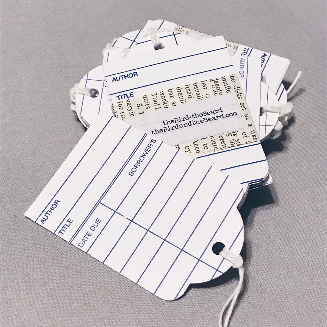 Library Date Due Card Gift Tags, Literary Gift Wrap, Bookish Shower ...