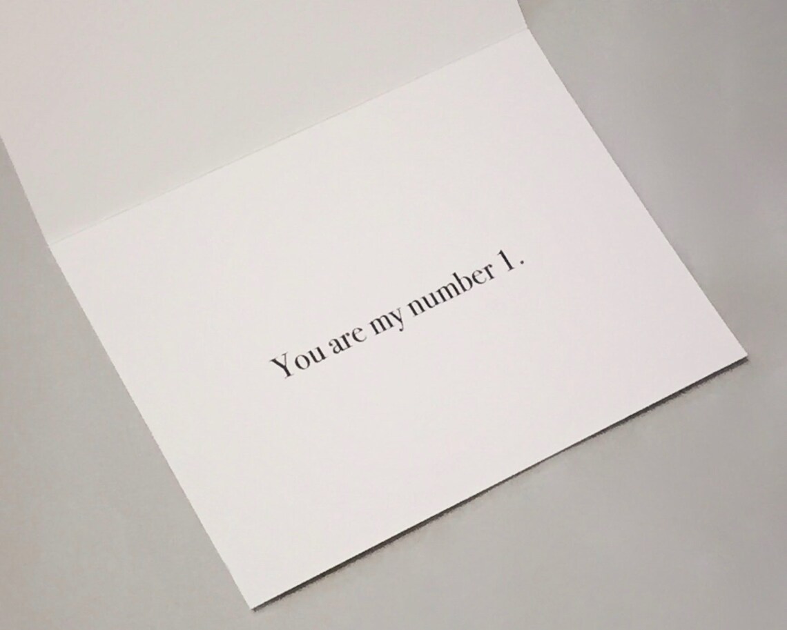 You Are My Number One Math Love Card / Anniversary Card / I Love You ...