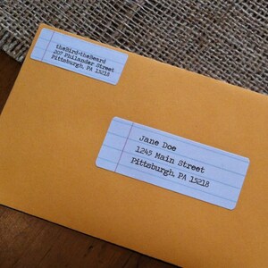 60 Notebook Paper Return Address Labels 2/3" X 1-3/4” / Literary ...