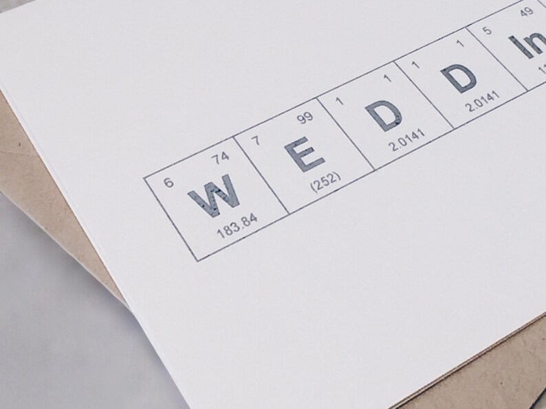 Science Wedding Card Silver or Gold / Periodic Table of the Elements ...