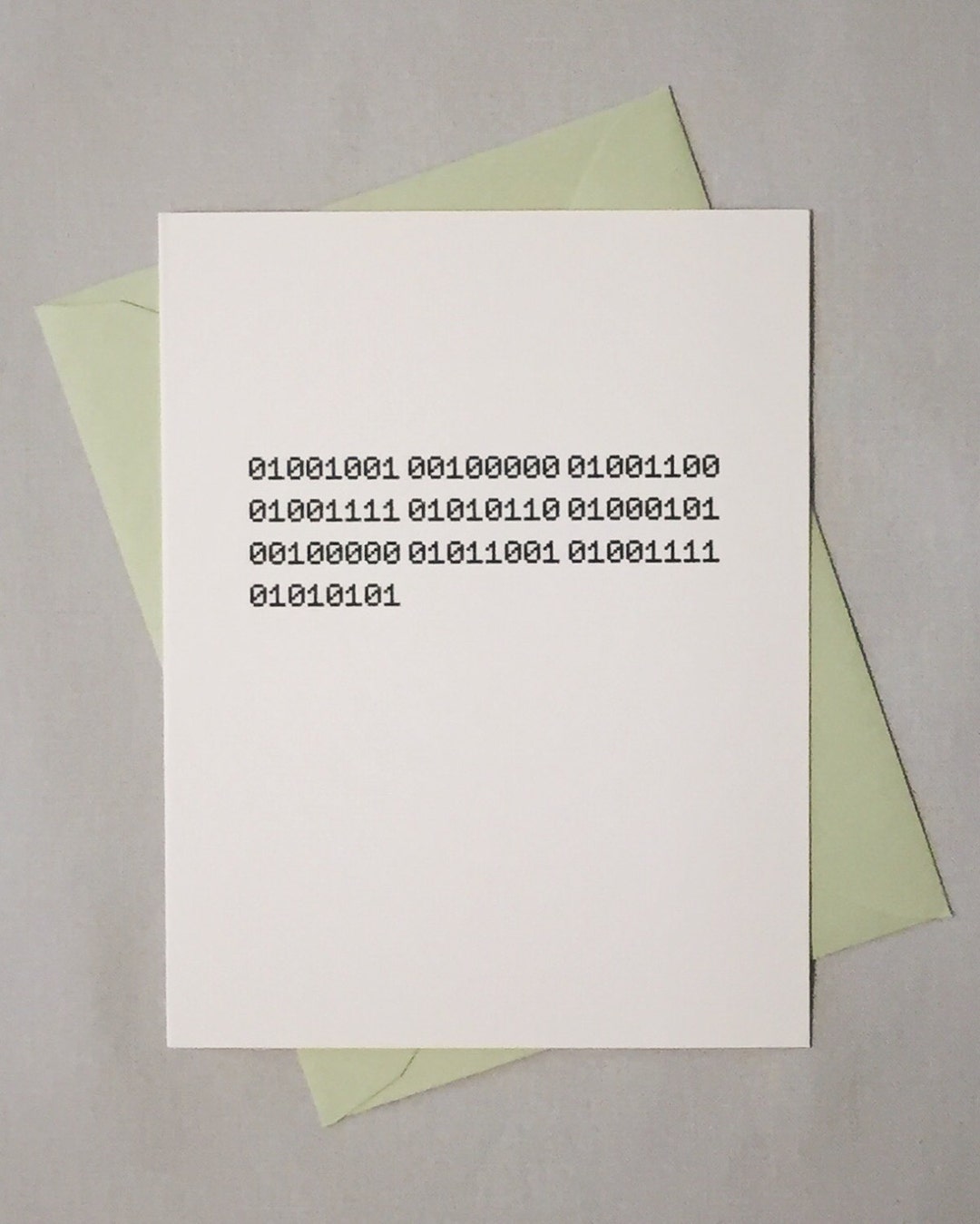 I Love You Binary Code Card / Geeky Card for Wedding / Anniversary ...