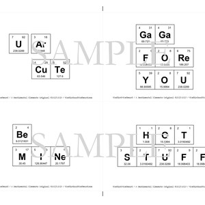Print at Home/school Valentines/periodic Table of the Elements Mini ...