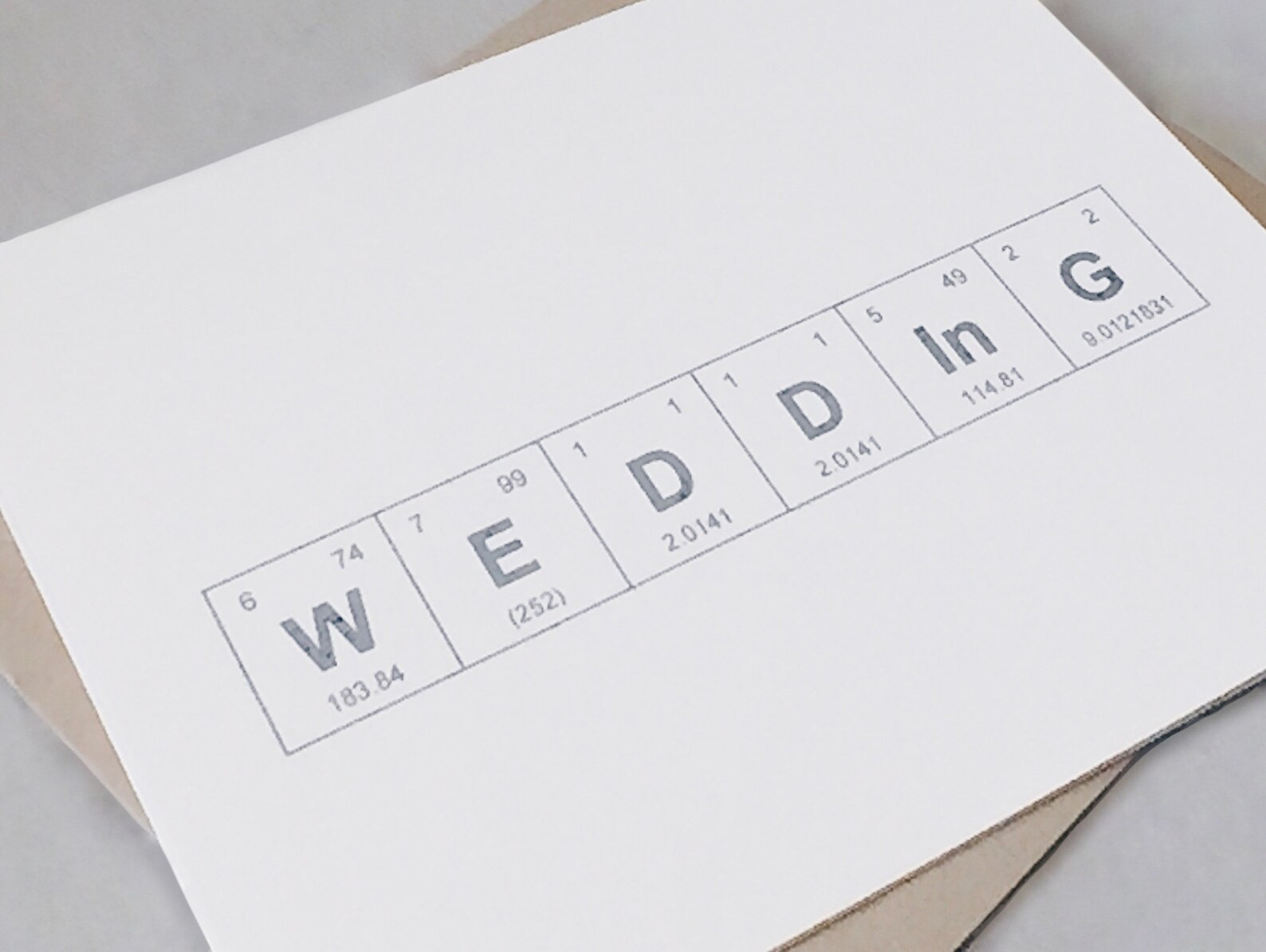 Science Wedding Card Silver or Gold / Periodic Table of the Elements ...