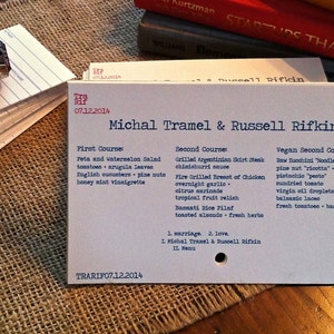 Library Wedding Catalog Card Menu Cards set of 25 - Etsy