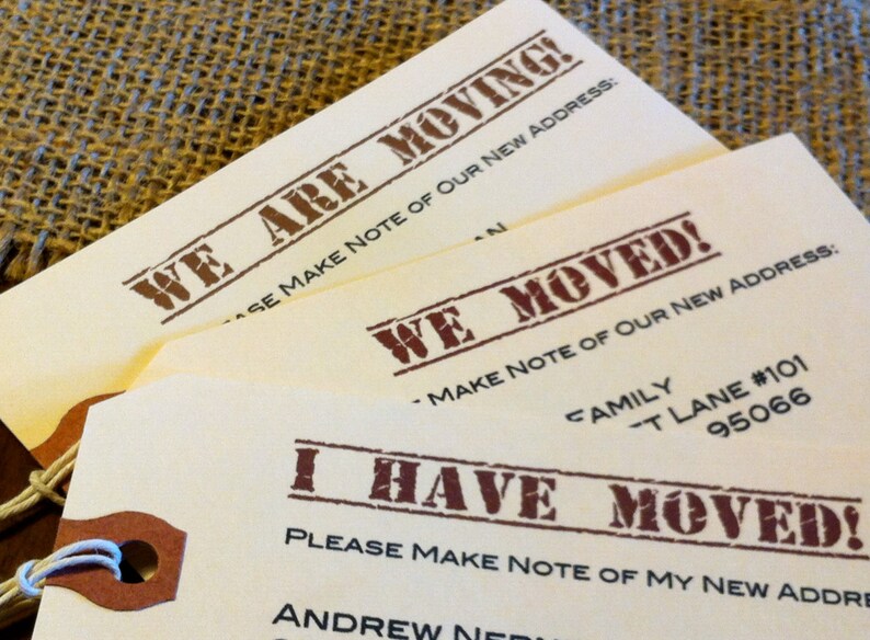 Shipping Tag Moving Announcements set of 25 | Etsy