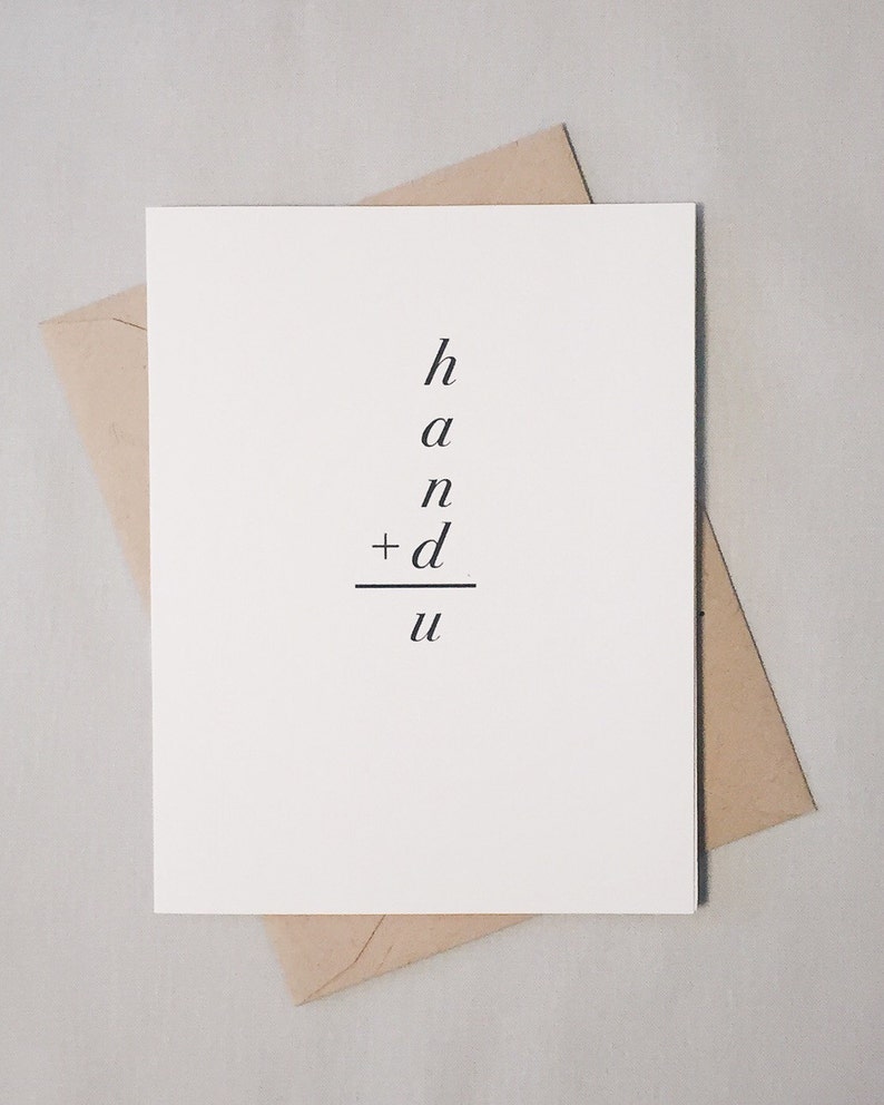 You Are Handsome Card / Hand-Sum / Math Equation Card / I Love | Etsy
