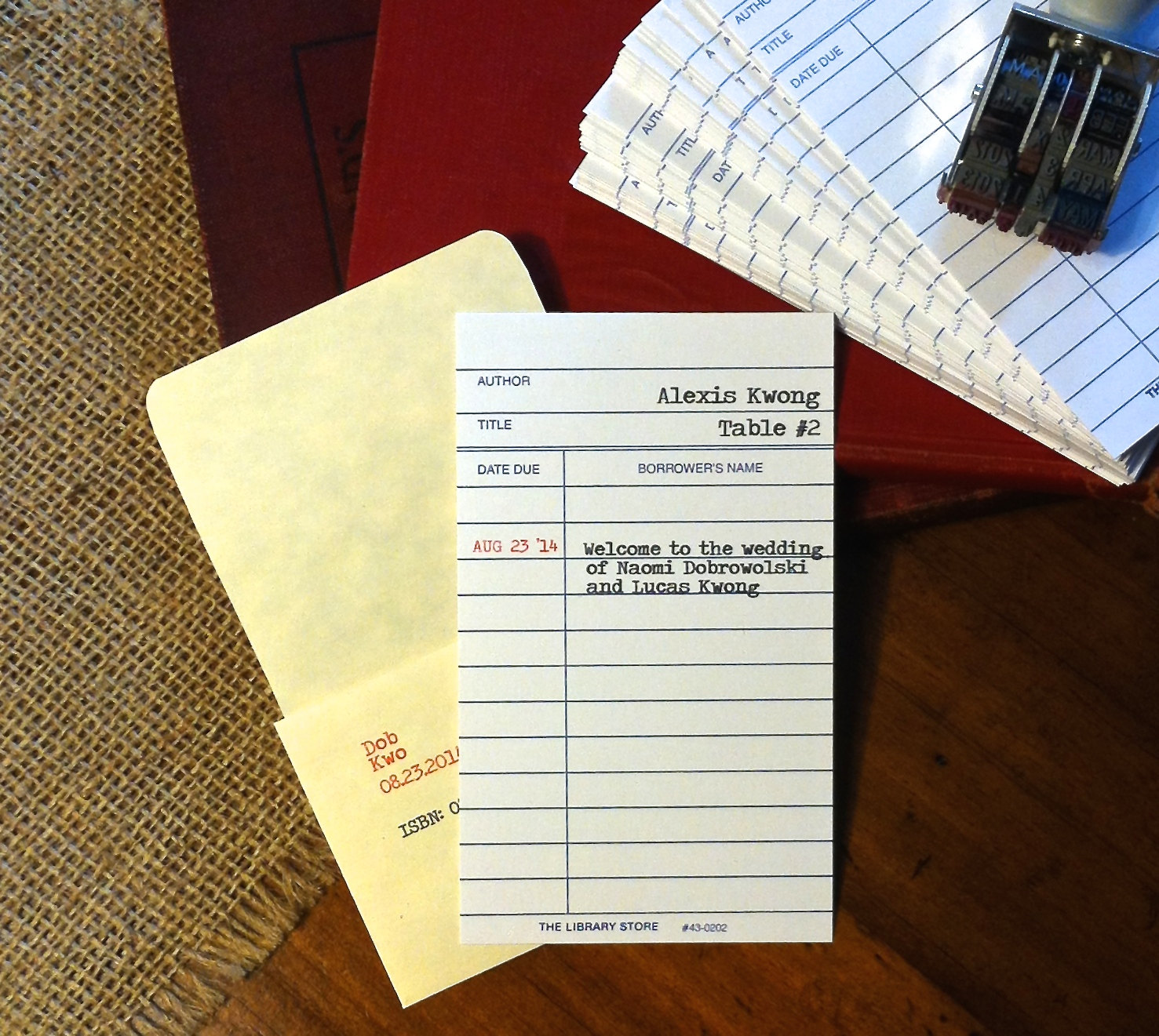 Literary Wedding Library Check Out Card Place Cards / Escort - Etsy