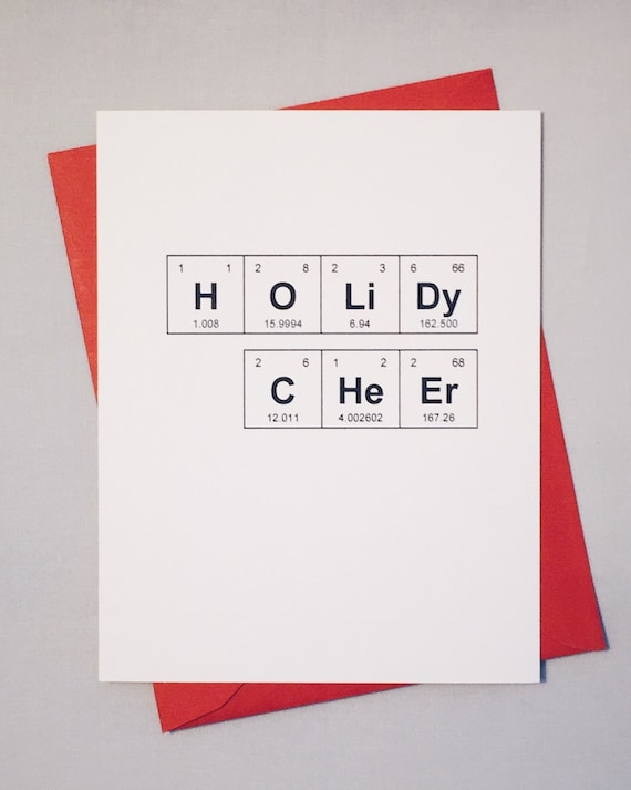 Holiday Cheer Chemistry Christmas Card Periodic Table of the | Etsy