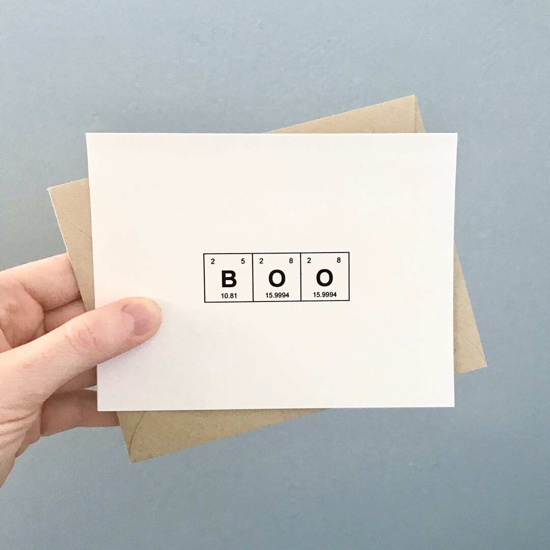 Periodic Table Halloween Card, Chemistry Pun, Sentimental Elements - Etsy