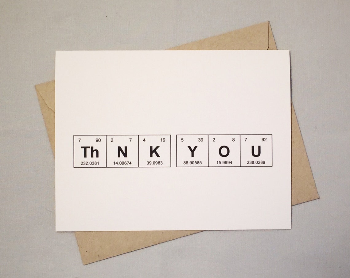 Chemistry Thank You Card Set, Periodic Table Design, Teacher Gift - Etsy