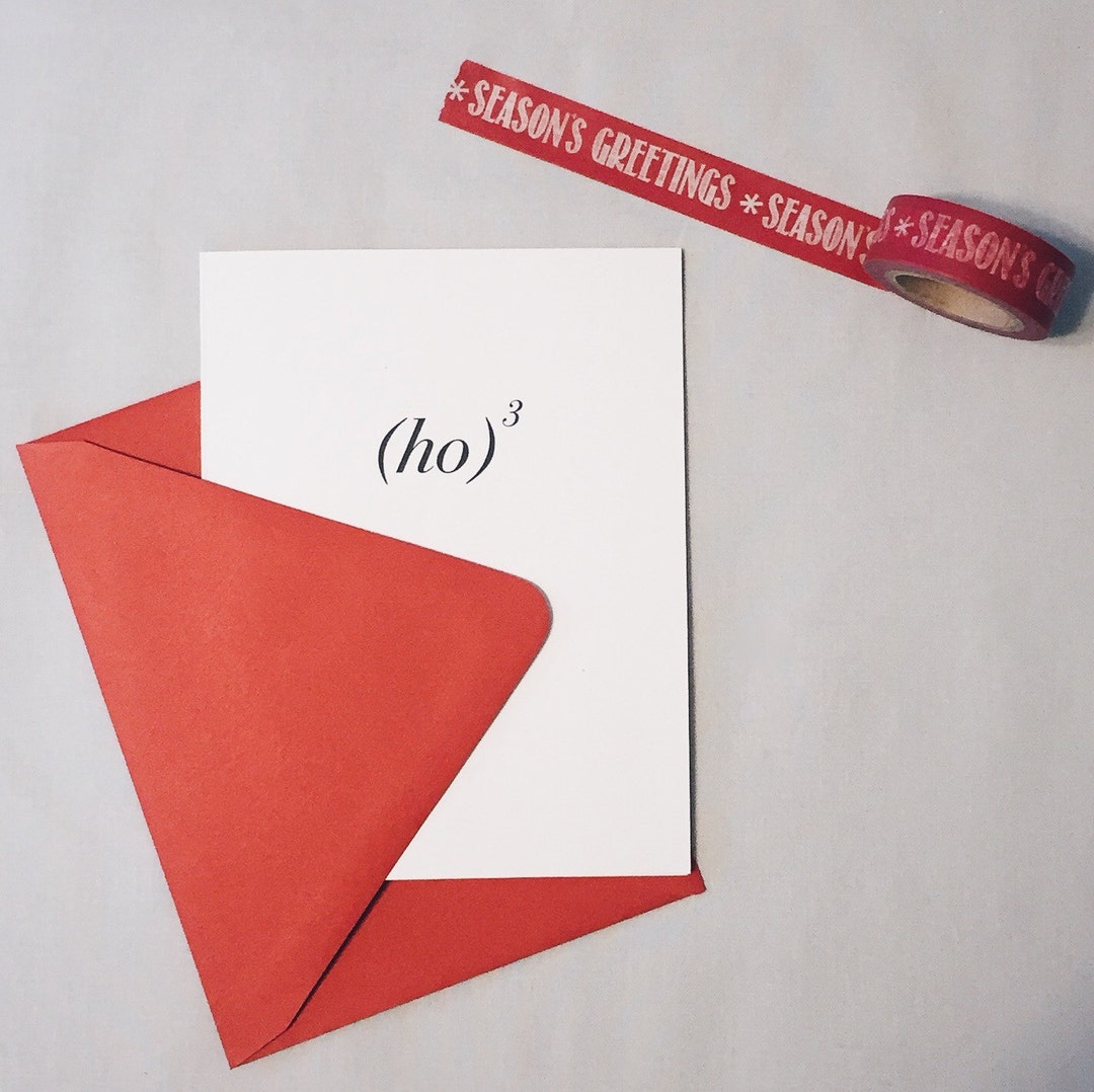 Math Equation Christmas Card / Ho Cubed Holiday Card / Ho Ho Ho ...