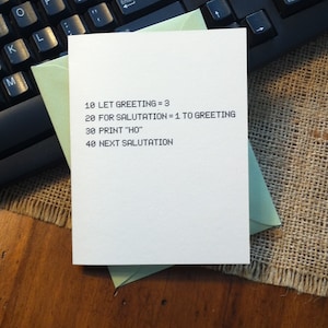 Geeky Christmas Card, BASIC Computer Programming Language / Ho Ho Ho ...