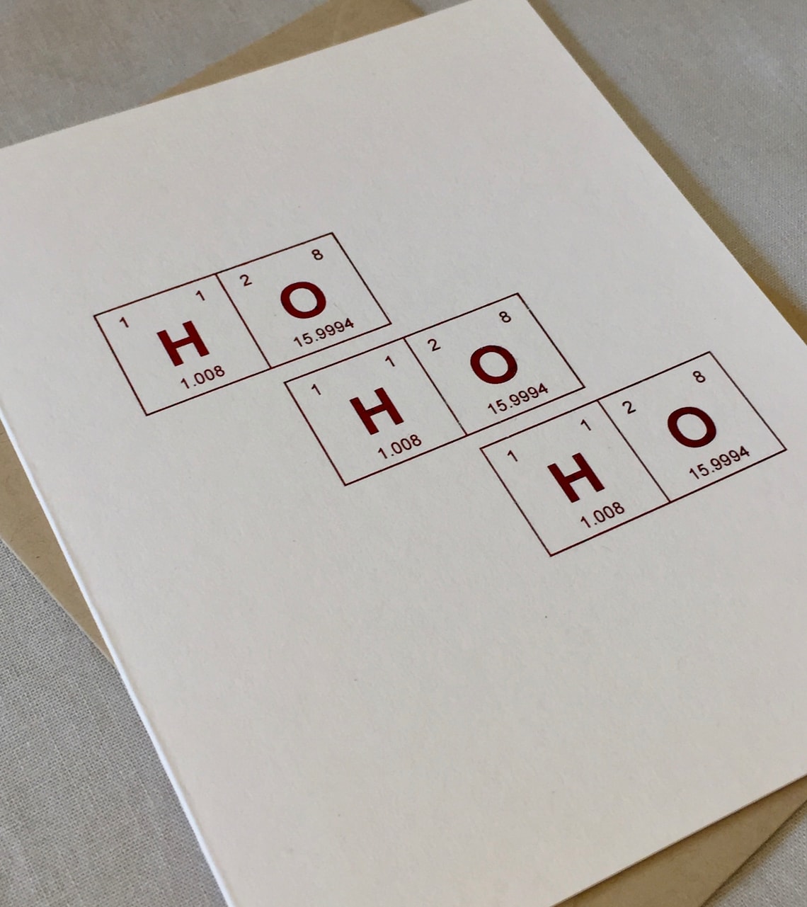 Chemistry Christmas Card Periodic Table of the Elements Ho Ho | Etsy