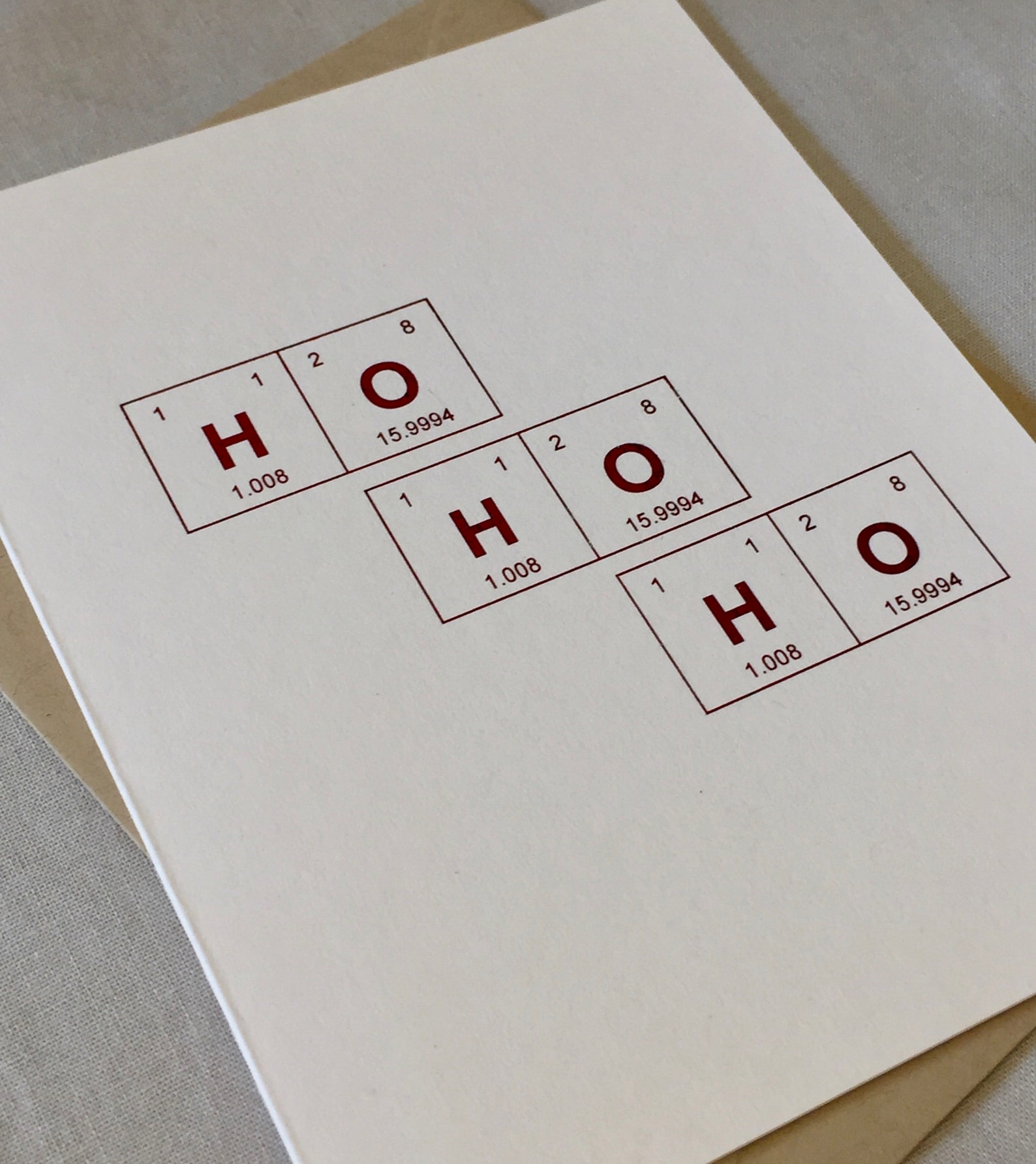 Chemistry Christmas Card Periodic Table of the Elements Ho Ho | Etsy