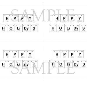 Holiday Mini Cards, Print at Home Classroom Cards, Periodic Table Mini ...