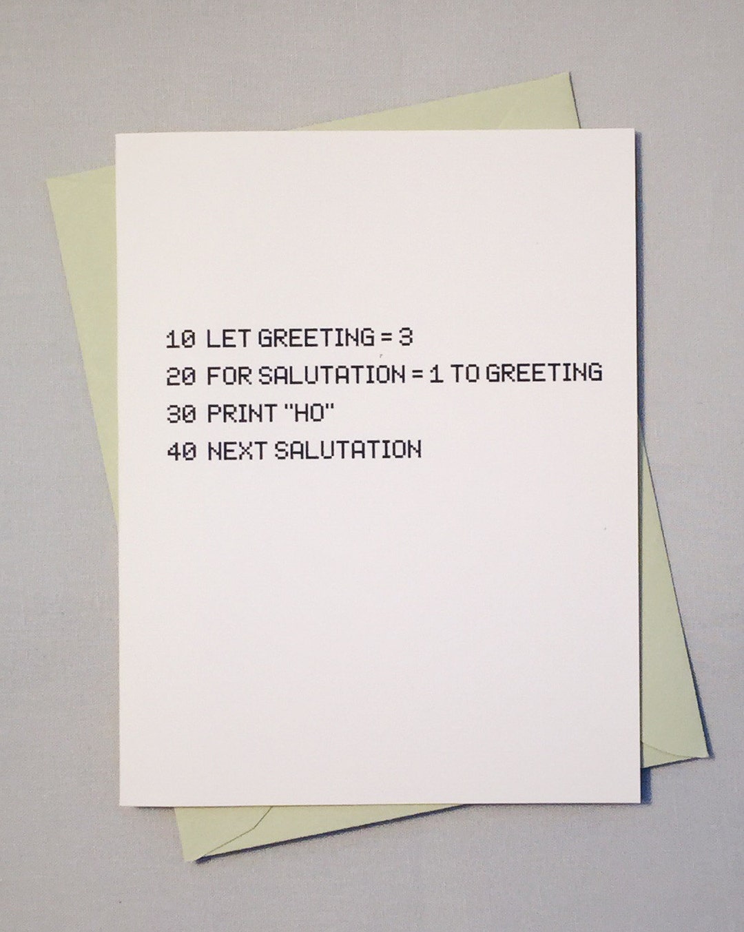 Geeky Christmas Card, BASIC Computer Programming Language / Ho Ho Ho ...