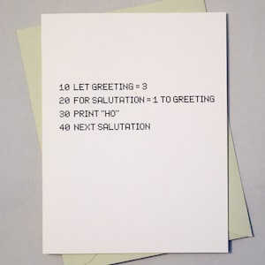 Geeky Christmas Card, BASIC Computer Programming Language / Ho Ho Ho ...