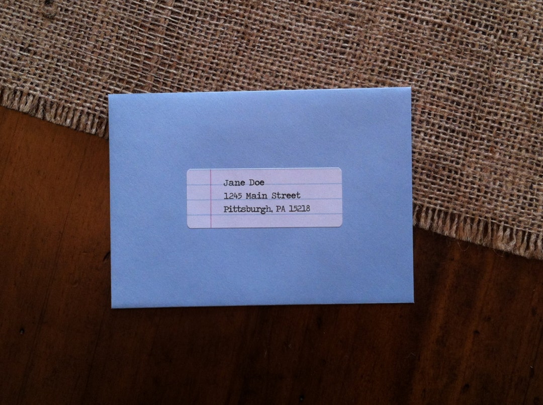 30 Notebook Paper Address Labels, Ruled Paper Labels for Response ...