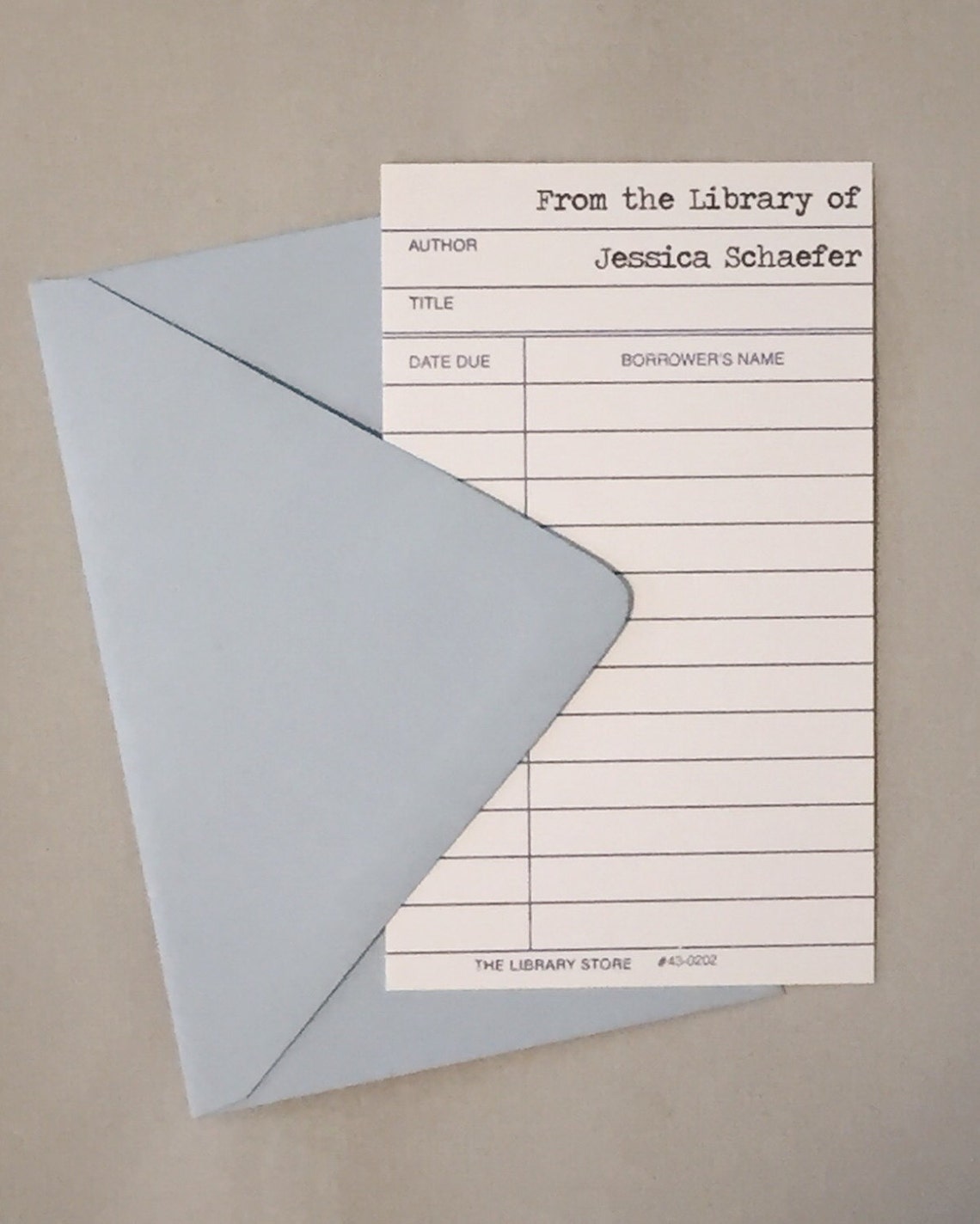 Borrower's Card Library Date Due Check Out Card Note Card - Etsy