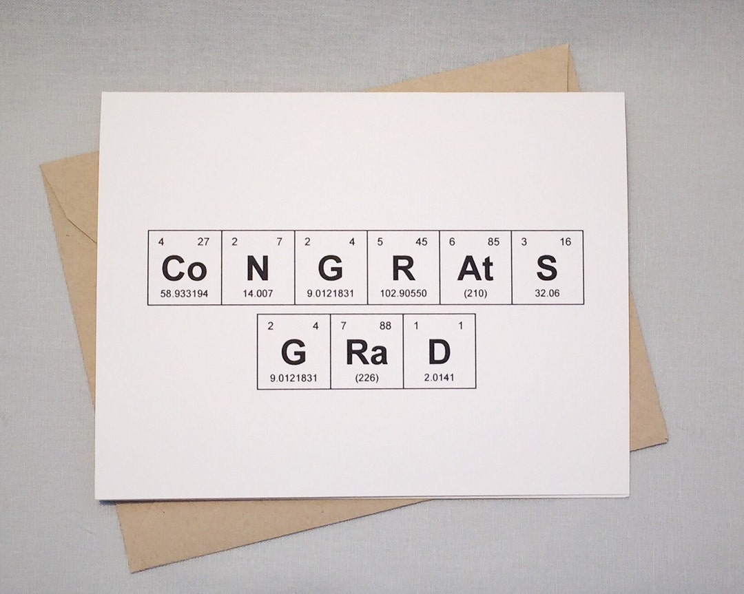 Graduation Congratulations Periodic Table of the Elements "congrats ...