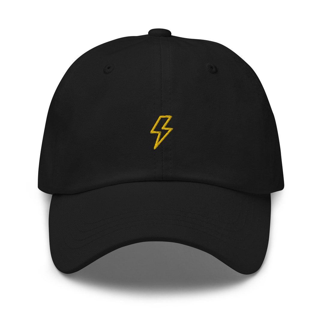 Lightning Bolt Embroidered Baseball Cap - Etsy