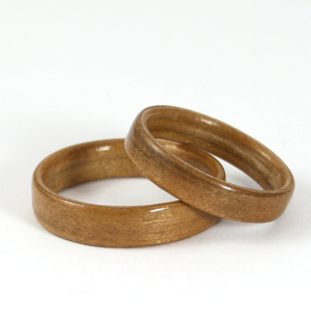 Wooden Wedding Ring Set Acacia Wood - Etsy