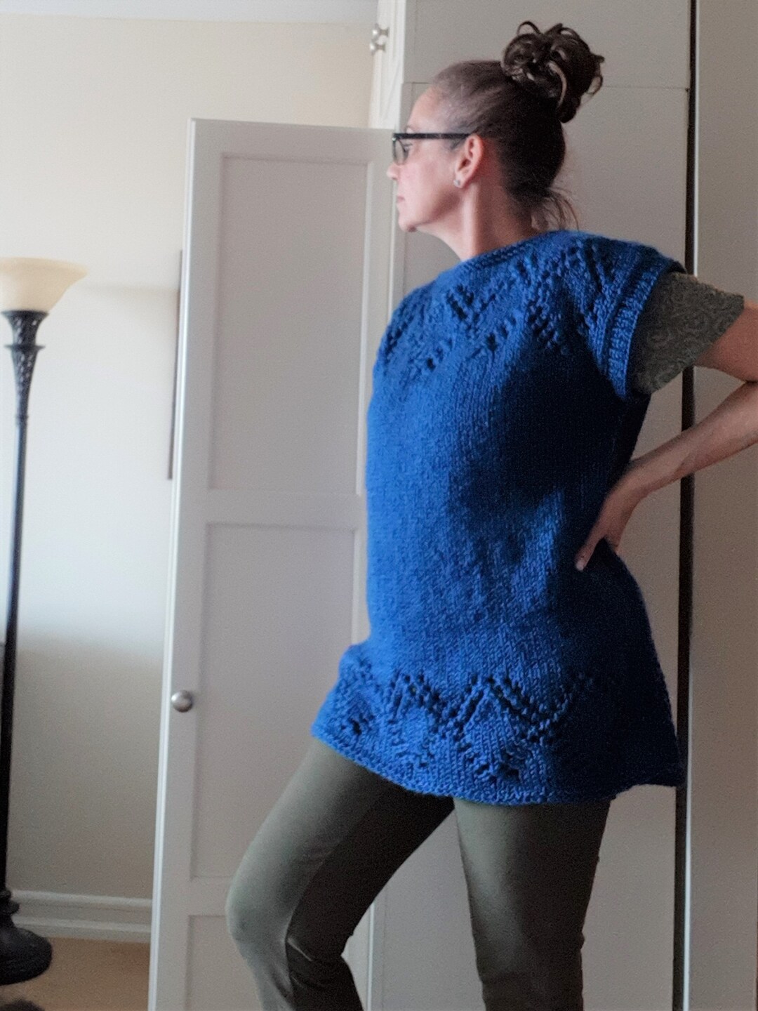 Knit Oversized Sweater Vest PATTERN- Diamond / Knit Pullover Sweater ...