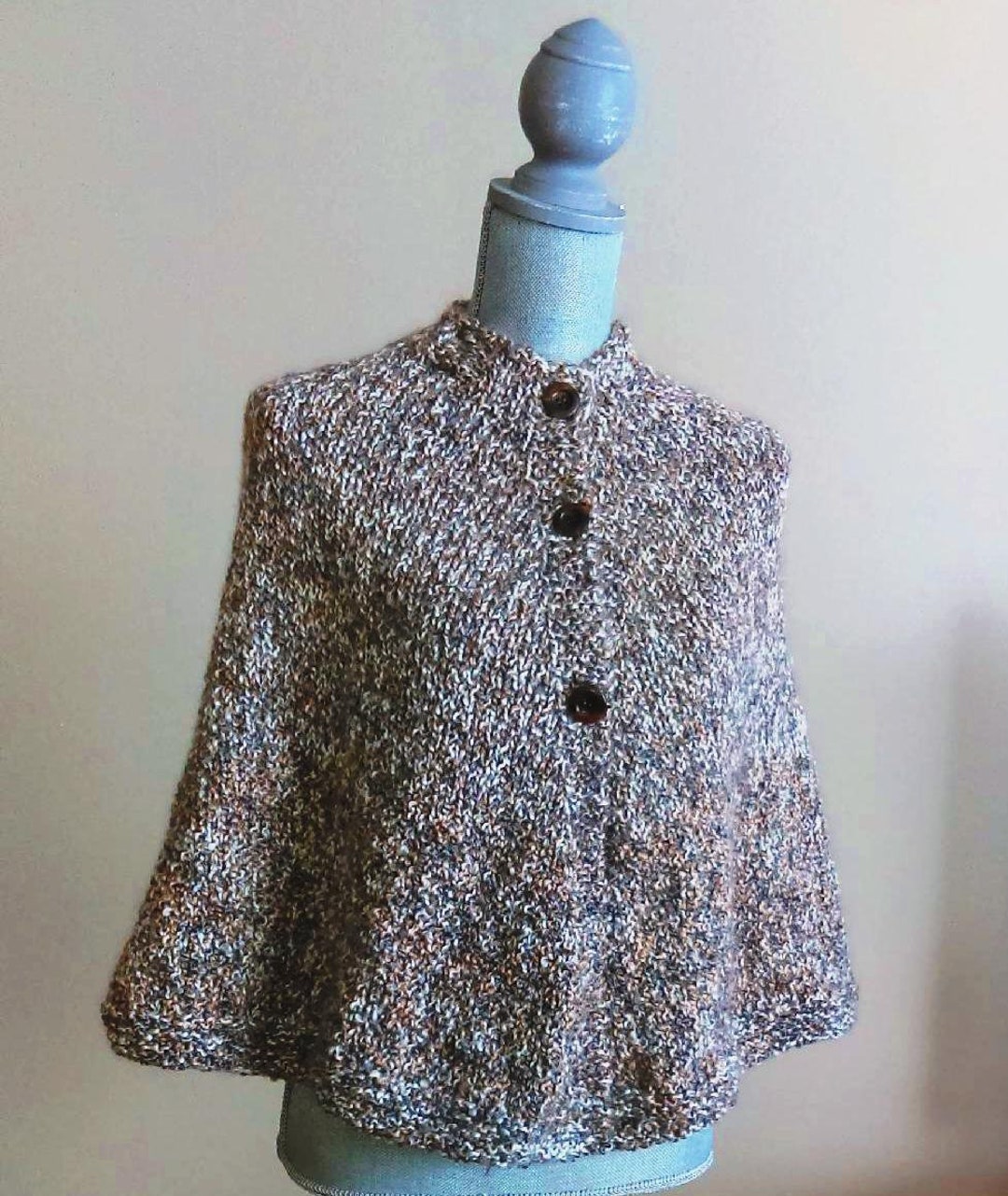 Knit Cape PATTERN- RUSTIC CAPE / Knit Cape Wrap Pattern / Knit Cape ...