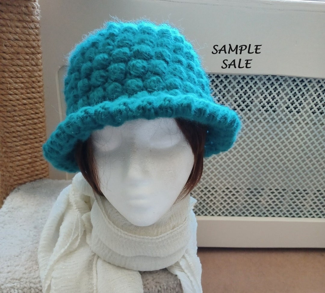 COBBLESTONE BUCKET HAT / Crochet Bucket Hat / Crochet Bobble Hat ...