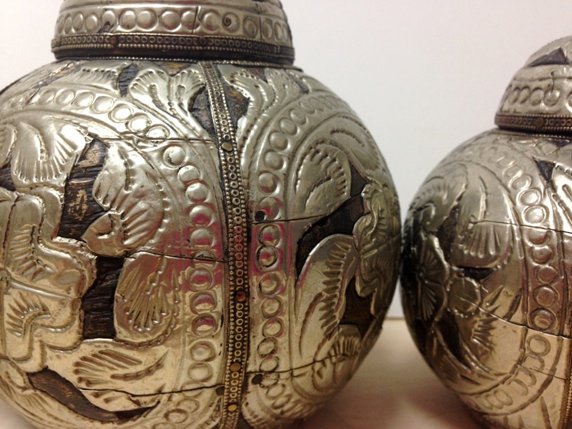 Set of Three 3 Antique Indian Lidded Containers Wooden/ - Etsy