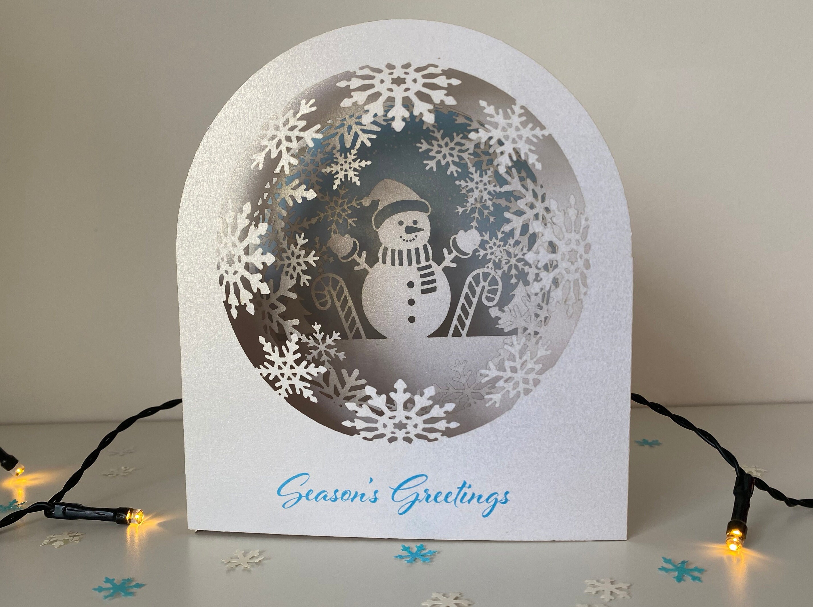 3D Pop-up Snow Globe Snowman Christmas Card - Etsy